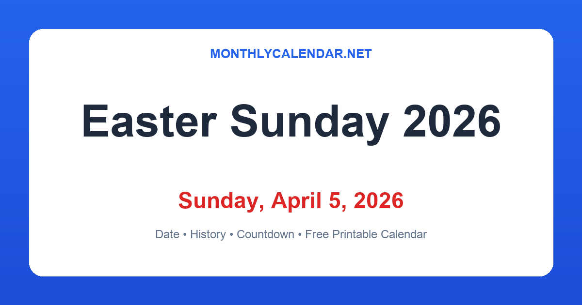 Easter Sunday 2026 – Sunday, April 5 | Date, Facts & Calendar